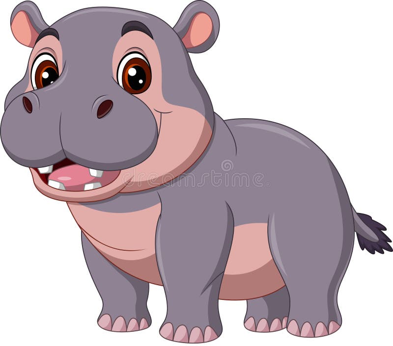 Illustration of Cartoon Happy Hippo Stock Vector - Illustration of ...
