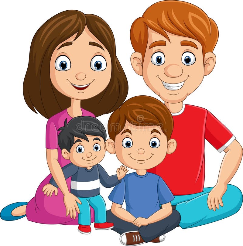 Vector Illustration of Cartoon a Happy Family Stock Vector ...
