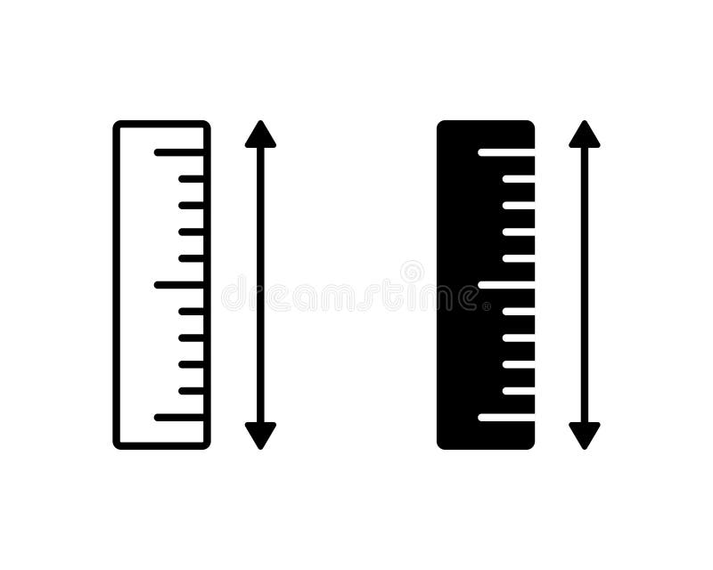 Ruler Icon. Length Measurement Symbol. School Measure Tool with Arrow ...