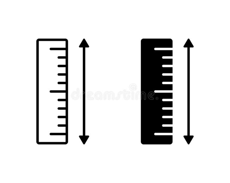 Ruler Icon. Length Measurement Symbol. School Measure Tool with Arrow ...