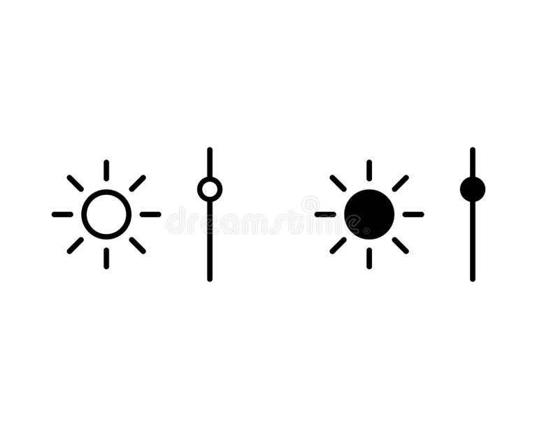 Brightness and Contrast Level Adjustment Icons. Screen Brightness and ...