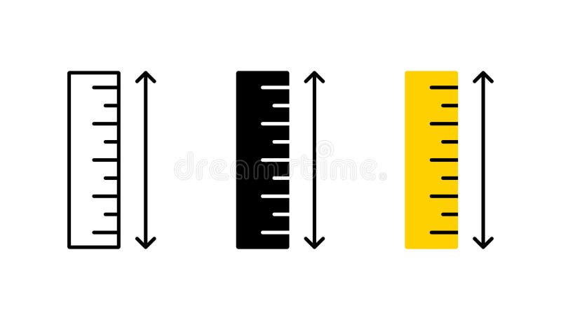 Ruler Icon Vector in Outline and Solid Black. Measurement Ruler Icon ...
