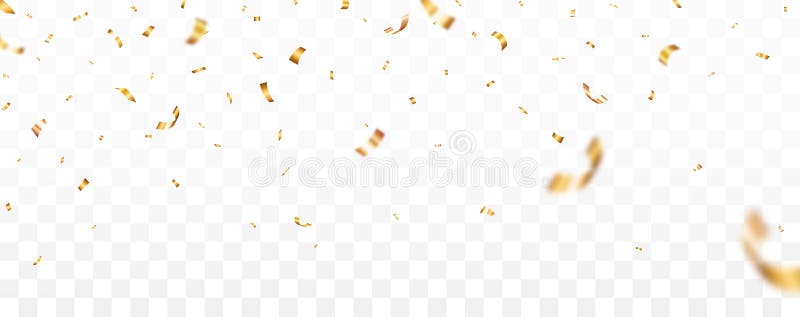 Falling Shiny Gold Confetti and Award Ribbons, Celebration Design ...