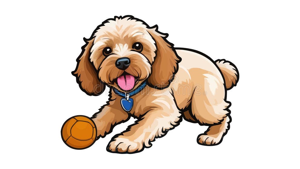 Fluffy Cockapoo Apricot Watercolor, Beautiful Puppy Art for Dog Lovers ...