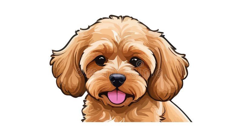 Cute Apricot Cockapoo Puppy Art, High-Quality Digital Dog Painting ...