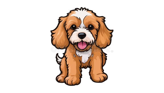 Realistic Apricot Cockapoo Dog Art, Cute Puppy Watercolor for Home ...