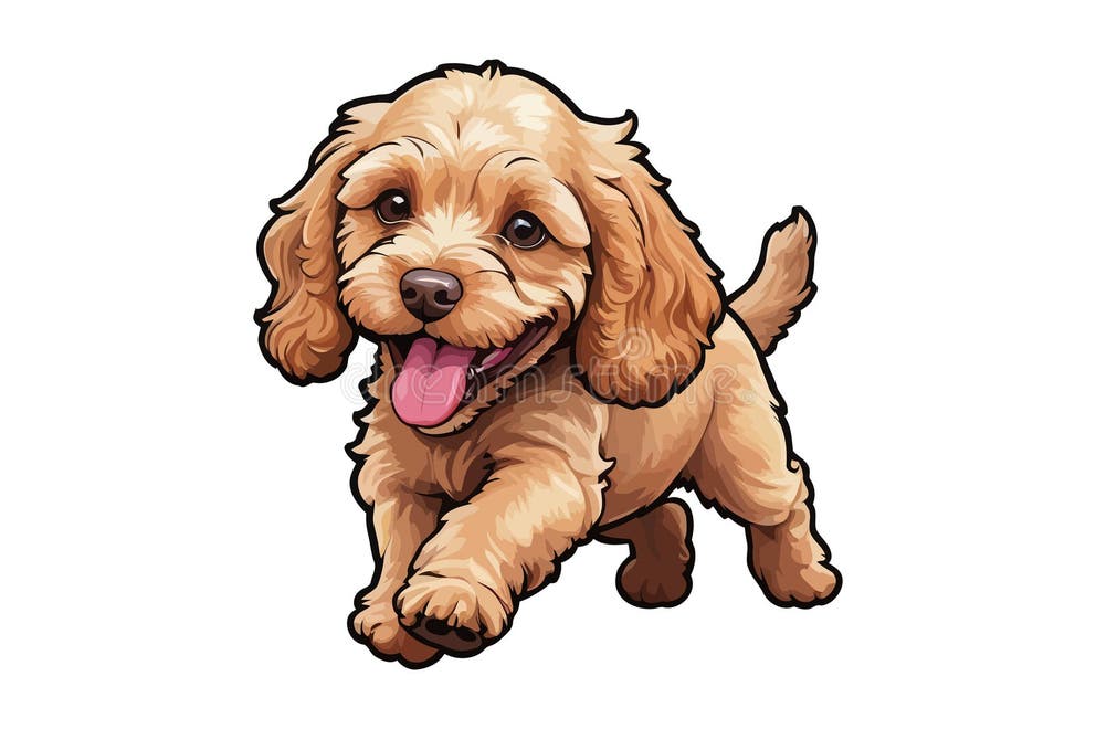 Watercolor Cockapoo Apricot Puppy, Sweet Dog Art for Posters and Gifts ...