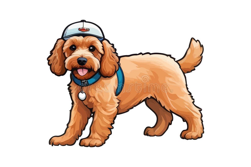 Cockapoo Apricot Puppy Digital Art, Sweet and Playful Dog Illustration ...