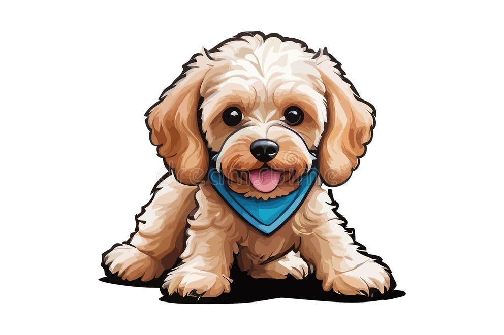 Adorable Apricot Cockapoo Puppy, Digital Dog Print for Wall Art and ...