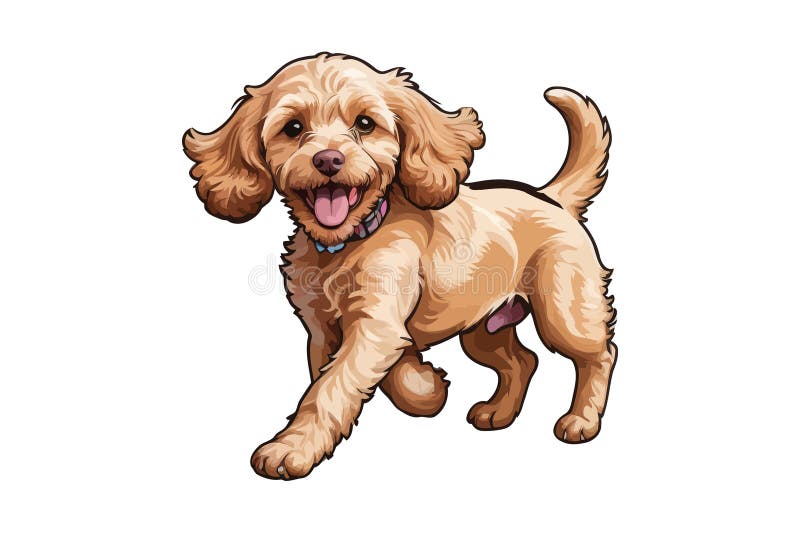 Watercolor Cockapoo Dog Art, Apricot Puppy Digital Print for Pet Decor ...