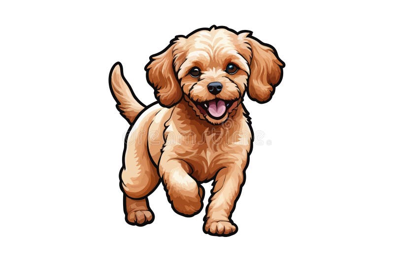 Fluffy Cockapoo Apricot Dog Illustration, Perfect for Prints and Gifts ...