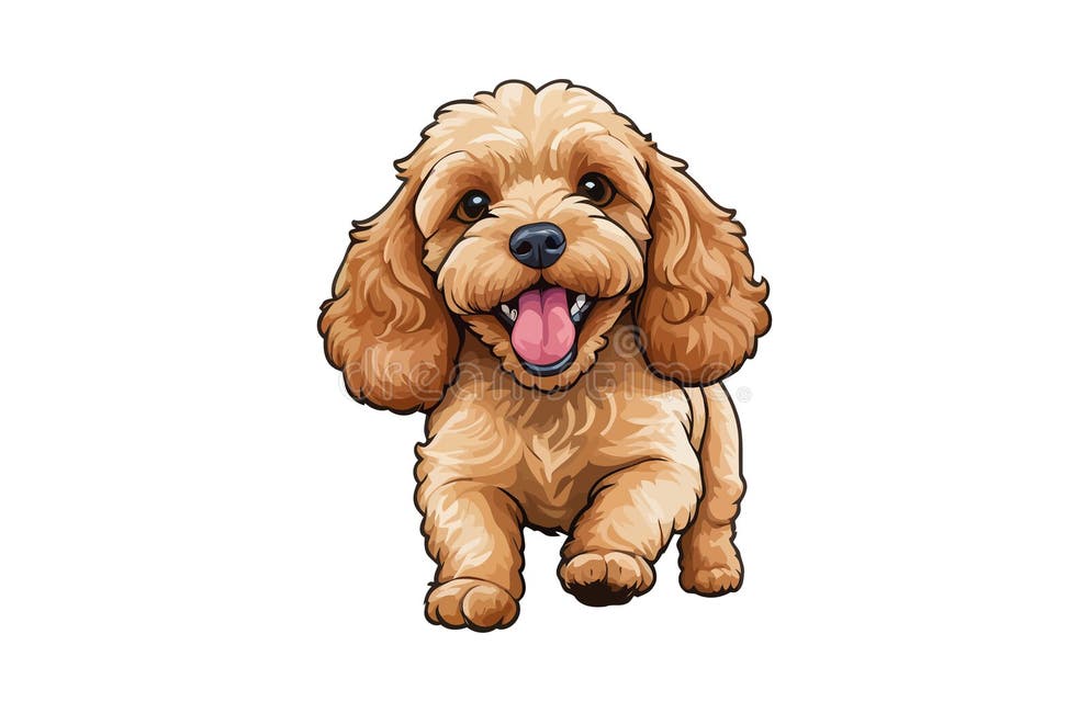 Cockapoo Apricot Dog Painting, Cute Puppy Illustration for Dog Lovers ...
