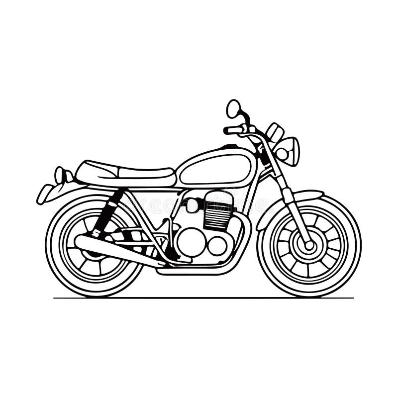 Motorcycle Outline Vector Art Design Stock Illustration - Illustration ...