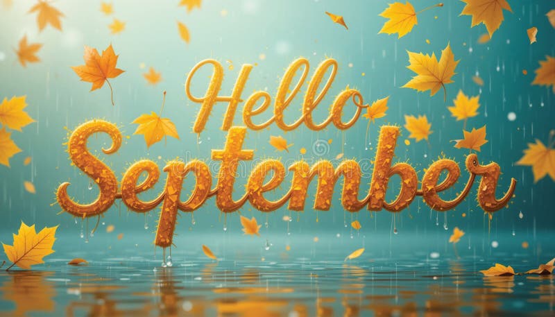 The Image Shows the Words Hello September Stock Illustration ...