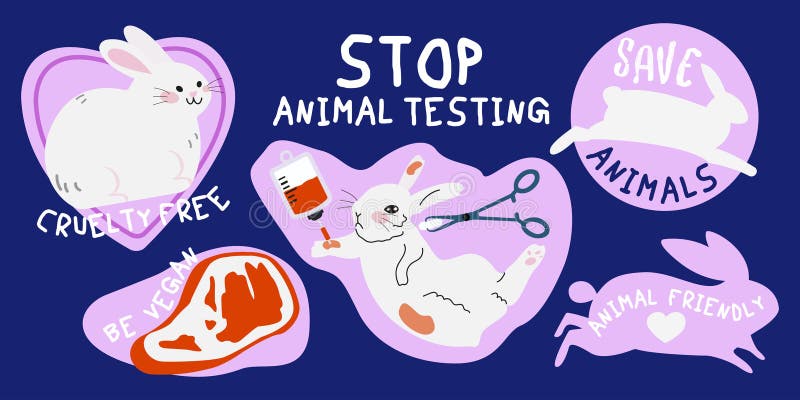 Stop Animal Testing Vector Illustration. Cruelty Free. Protest Against ...