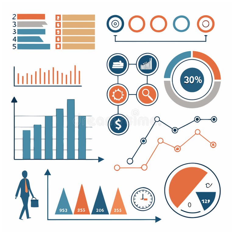 Comprehensive Set of Charts, Graphs, and Icons for Data Visualization ...