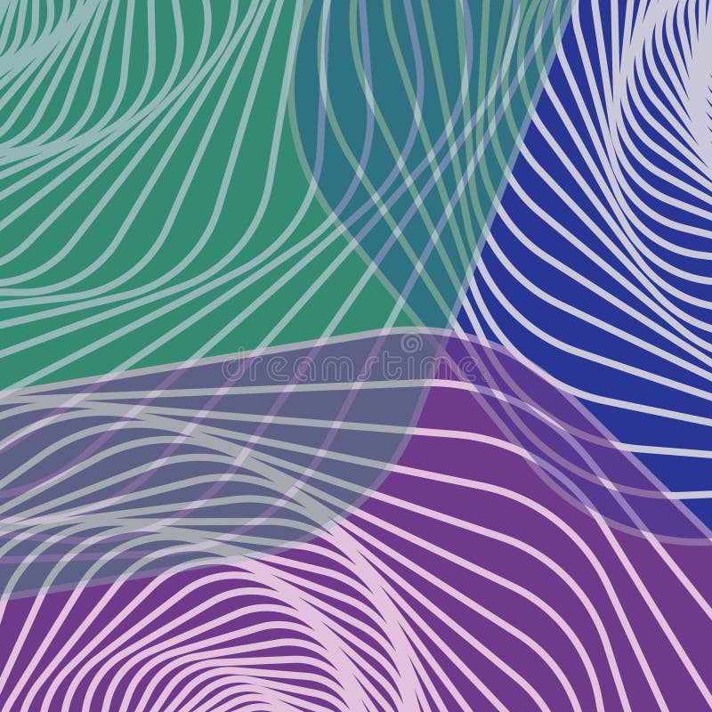 Abstract Design Featuring Wavy, Intersecting Lines Stock Illustration ...