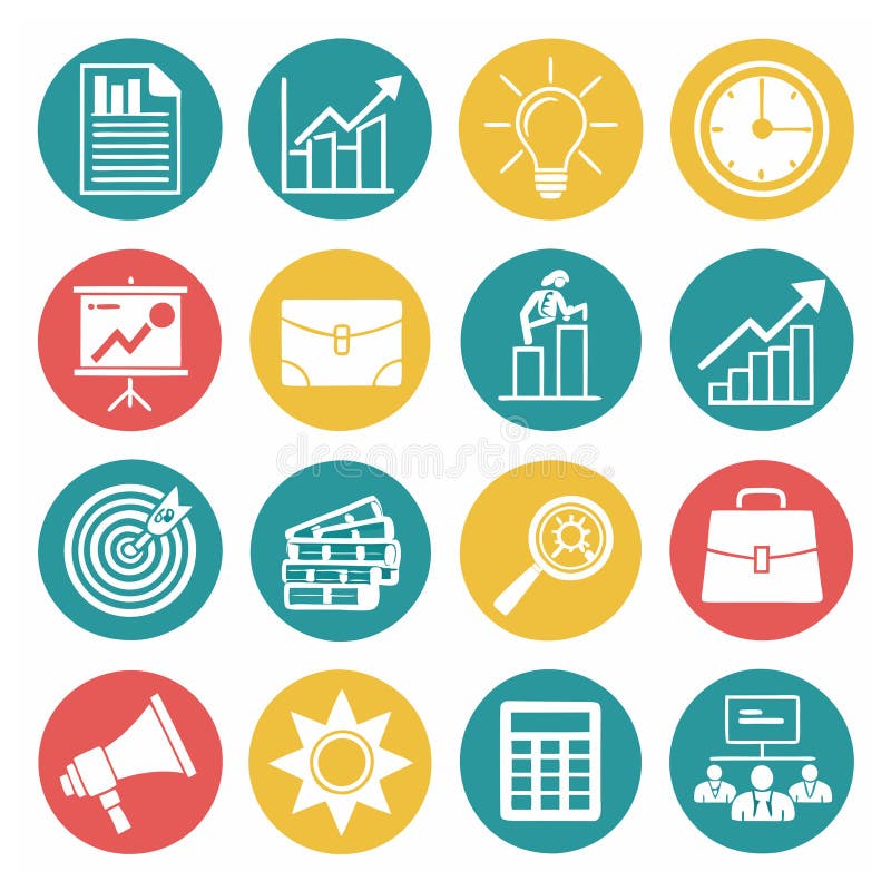 A Set of Minimalist Icons Representing Various Business Concepts. Stock ...