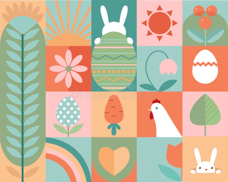 Easter and Spring Background. Modern Geometric Abstract Style. Easter ...