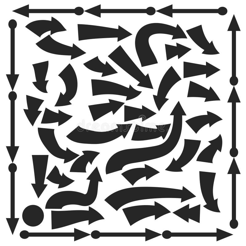 Abstract Black Arrow on White Background Stock Vector - Illustration of ...