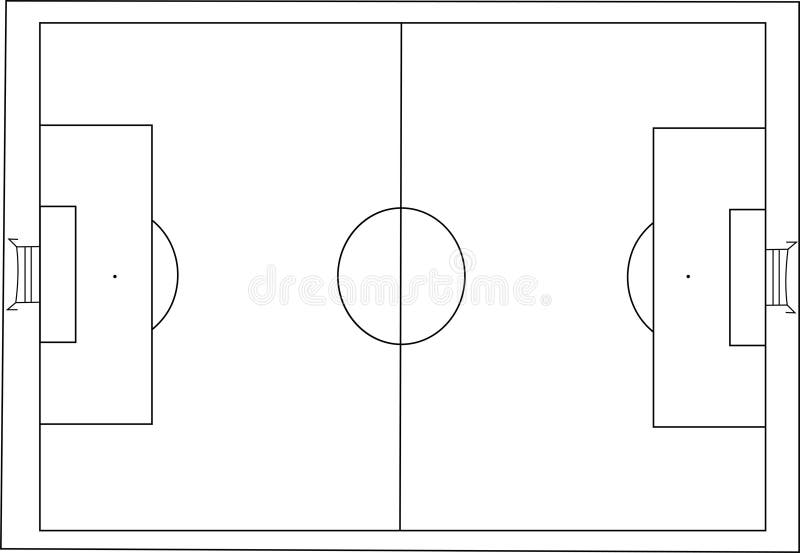 Soccer Field Outline, Soccer Ball, Sport Silhouette Stock Vector ...