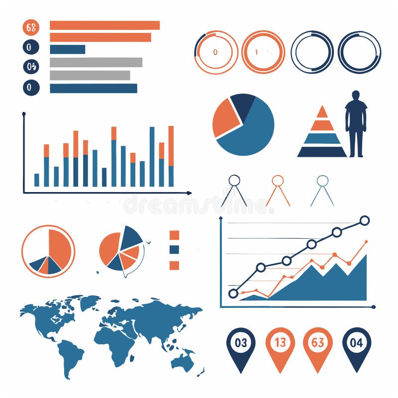 A Stock Illustration of Business Infographic Elements, Comprising ...