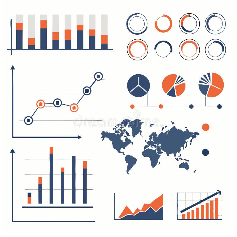 A Stock Illustration of Business Infographic Elements, Comprising ...