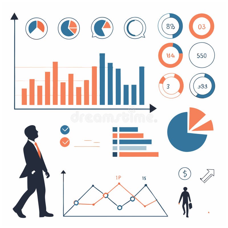 A Set of Business Infographic Elements, Showcasing Diverse Charts and ...