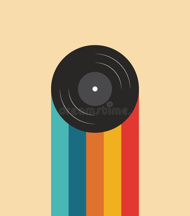 Illustration Poster Rainbow Disk Cassette Old Classic Vintage Stock ...