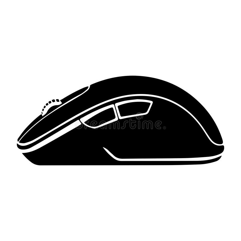 Computer Mouse Icon Over White Background Vector Illustration. Black ...