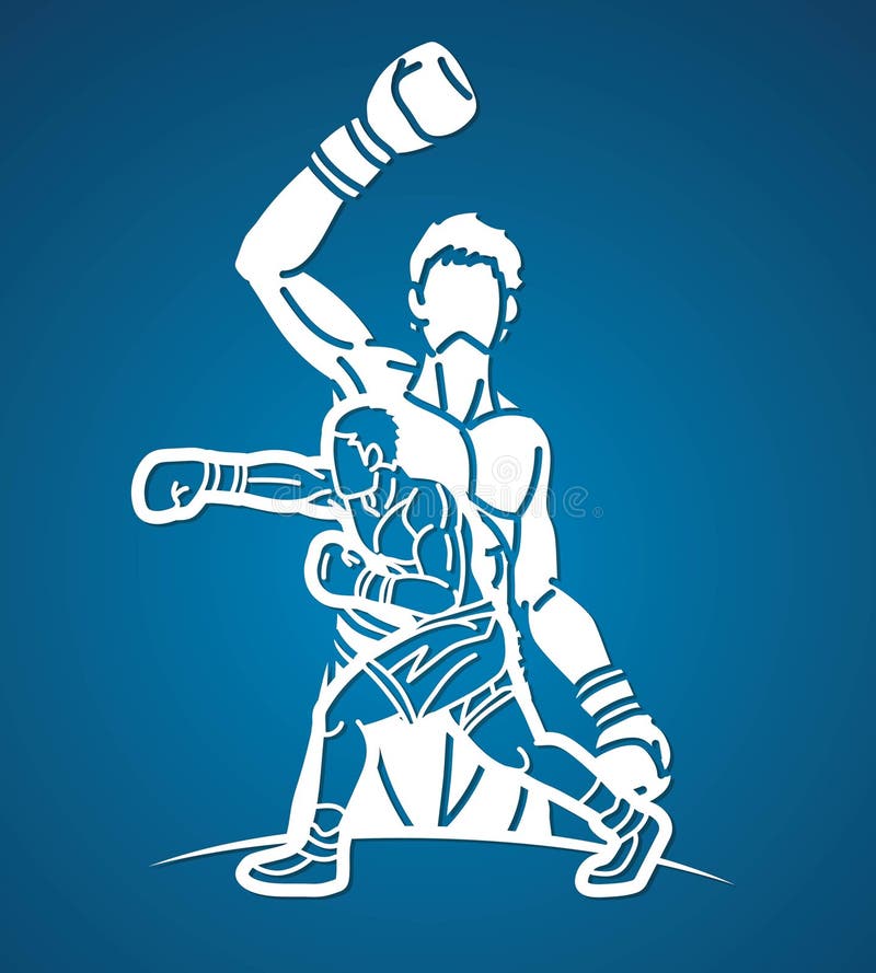 Ultimate Fighting Group of Boxer Mix Action Boxing Sport Cartoon ...