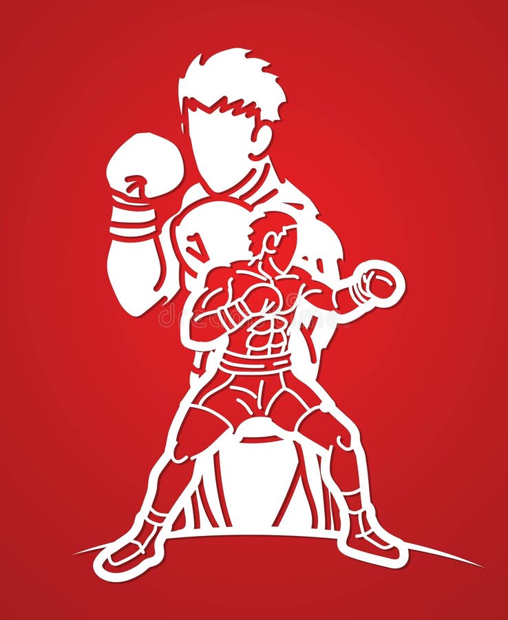 Ultimate Fighting Group of Boxer Mix Action Boxing Sport Cartoon ...