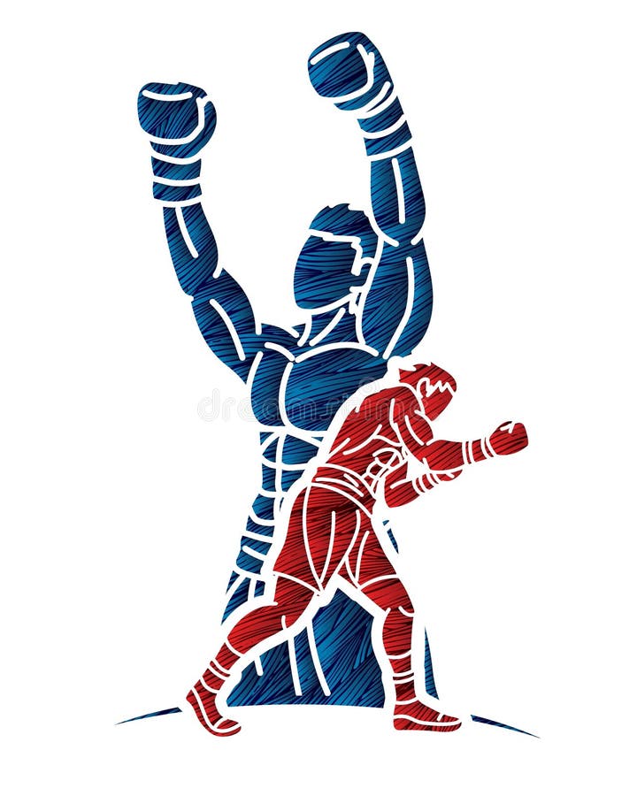 Ultimate Fighting Group of Boxer Mix Action Boxing Sport Cartoon ...