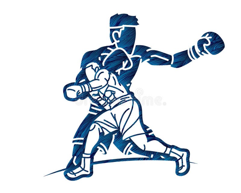 Ultimate Fighting Group of Boxer Mix Action Boxing Sport Cartoon ...