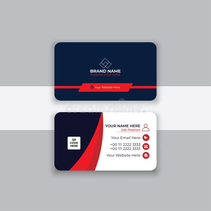 Modern Business Card with Sleek Geometric Design and QR Code. Modern ...