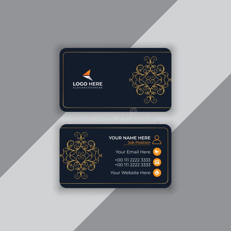 Refined Professional Business Card Design with Black and Gold Elegance ...