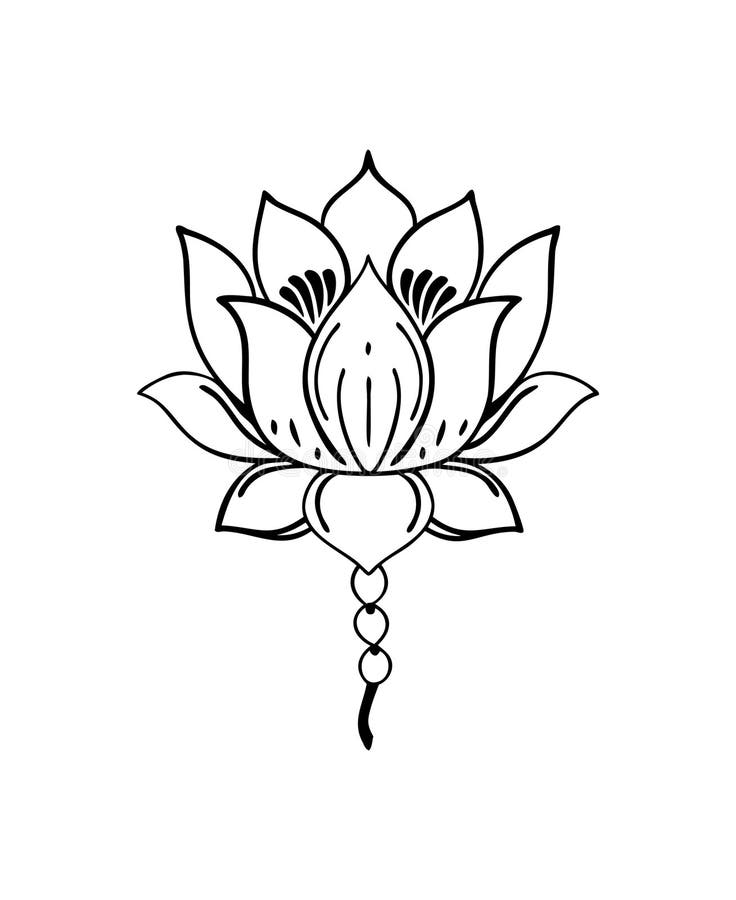 Elegant Lotus Flower Outline Drawing for Tattoo and Design Inspiration ...