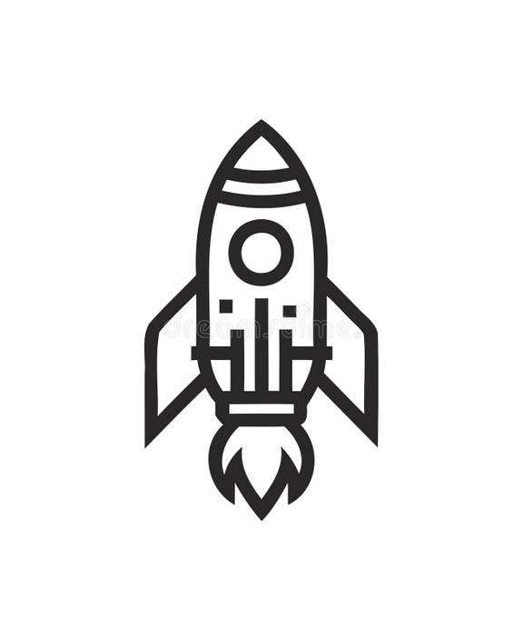 Simple Rocket Icon - Minimalist Line Art Illustration Stock Vector ...