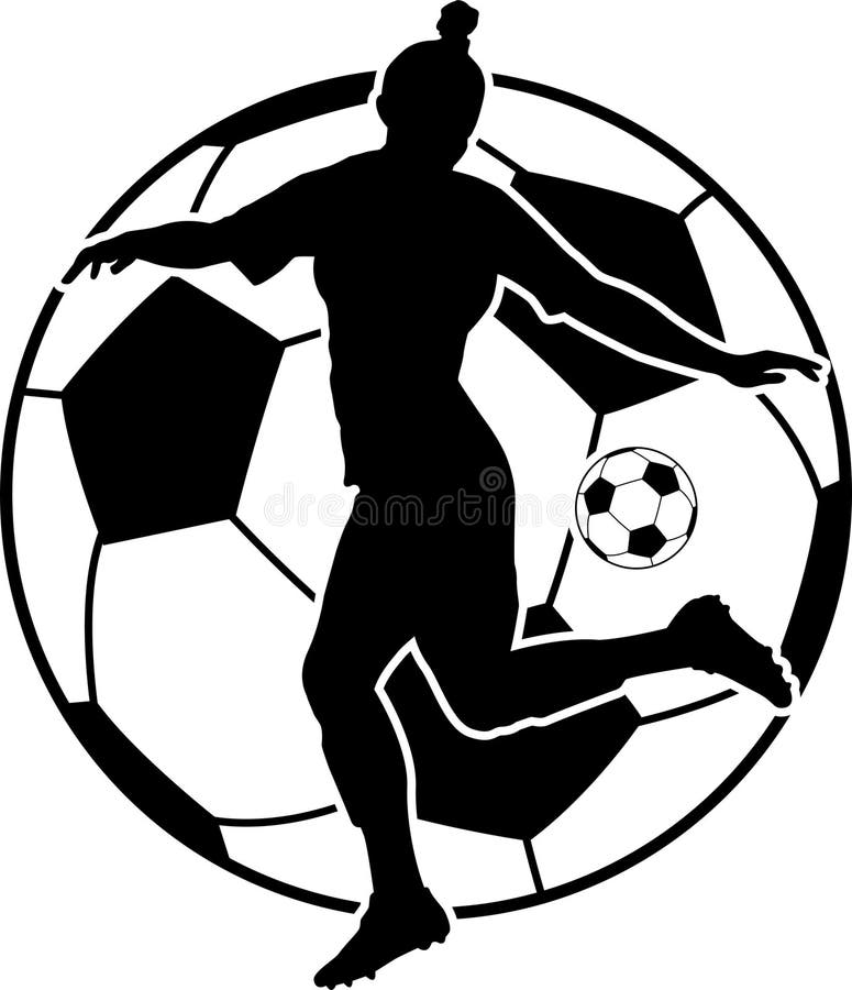 Girl Soccer Player, Soccer Ball, Sport Silhouette Stock Vector ...