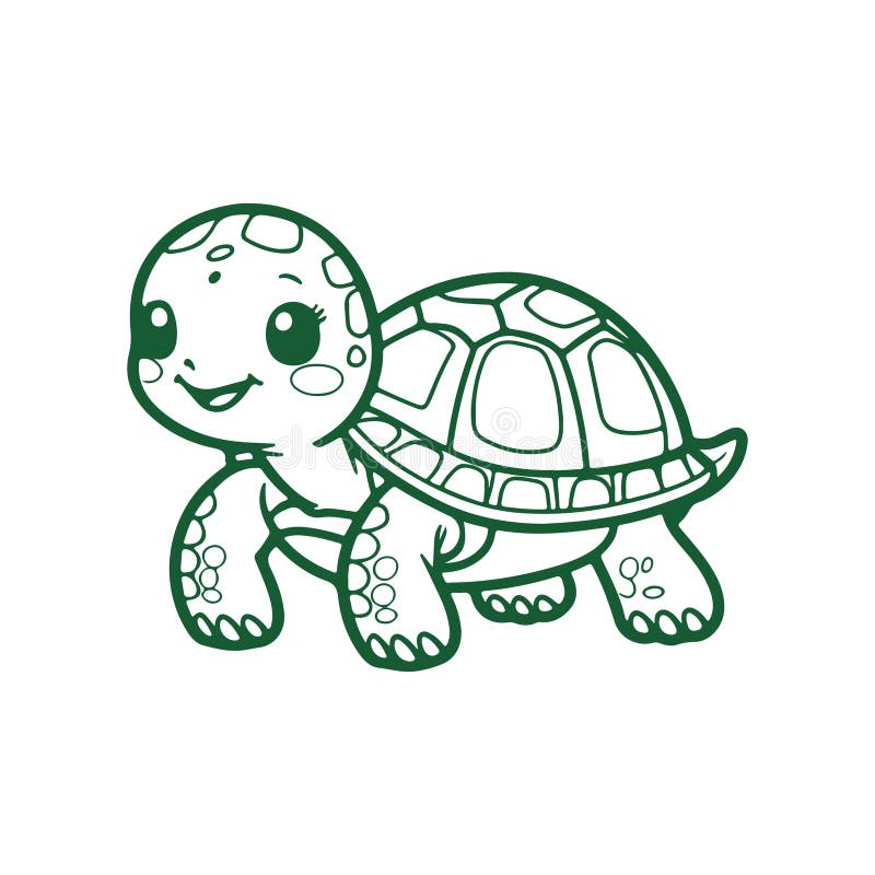 Minimalist Turtle Silhouette Vector Art Stock Vector - Illustration of ...