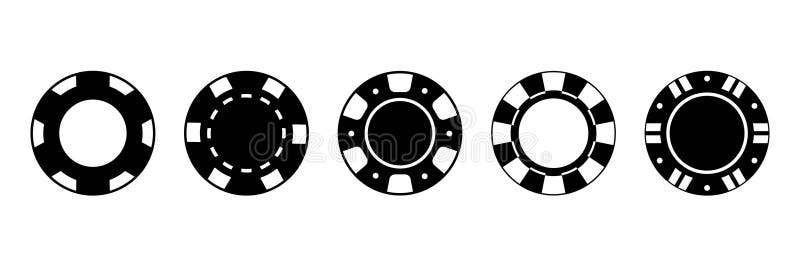 Poker Chips Icons Vector Set. Casino Poker Chip Symbol. Gamble Graphic ...