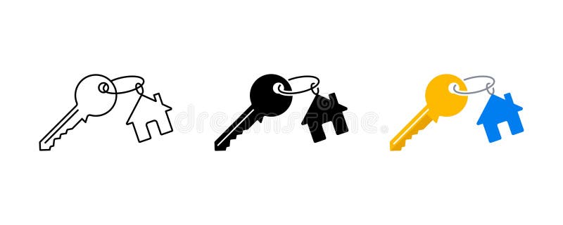 House with Key Icon. Rent Symbol. Home Key Pictogram. Real Estate ...