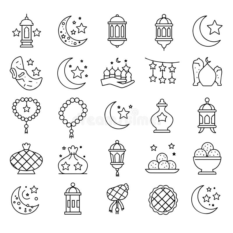 Islamic Arabic Icon Set stock vector. Illustration of islamic - 367504694