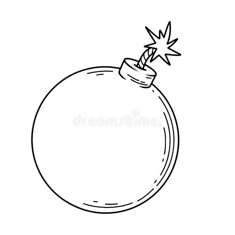 Hand Drawn Doodle Bomb. Vector Illustration. Isolated on White ...