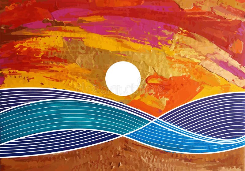 Abstract Art Painting. Acrylic Vector Illustration. Contemporary Art ...