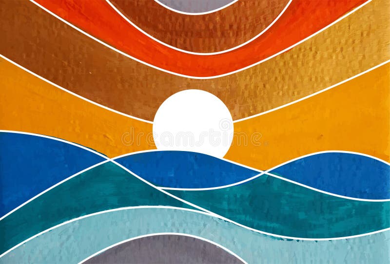 Abstract Art Painting. Acrylic Vector Illustration. Contemporary Art ...