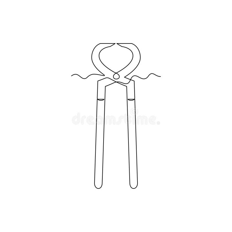 One Line Art Pincers Tool Vector Illustration Stock Vector ...
