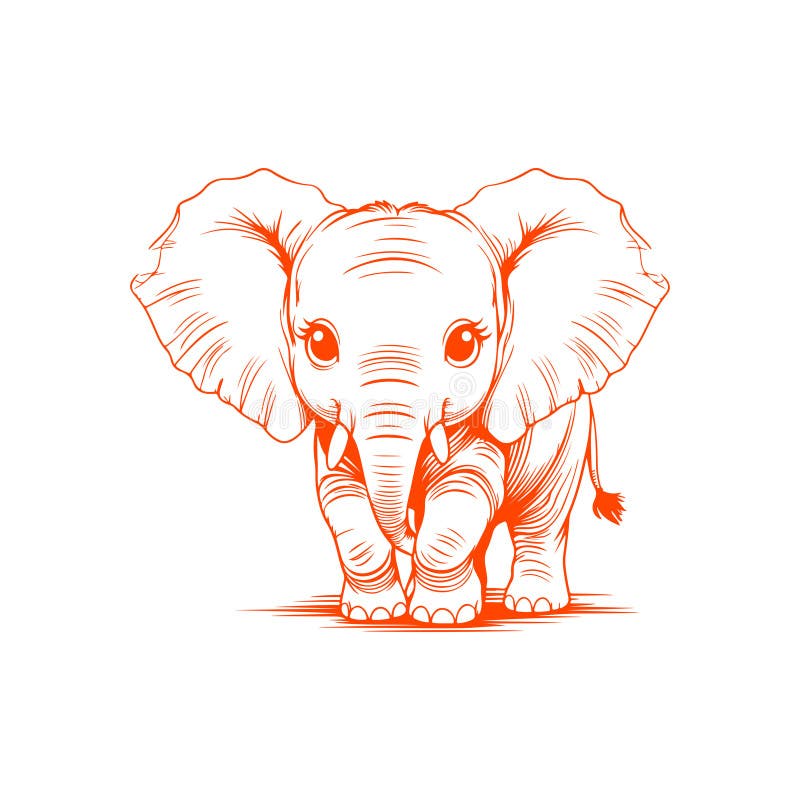 Elephant Shadow Silhouette Design Stock Illustration - Illustration of ...