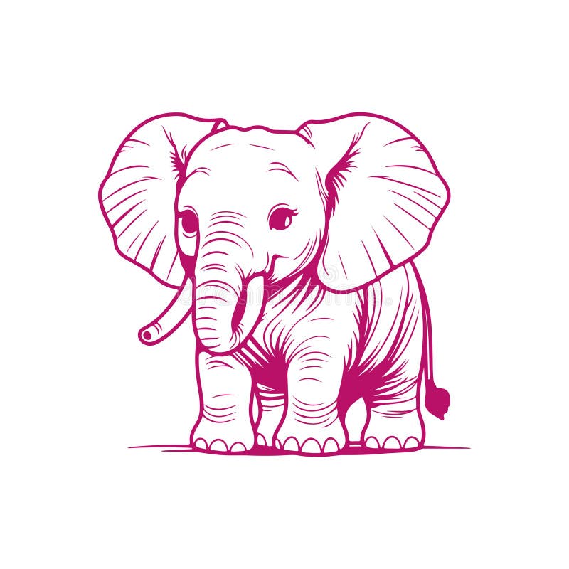 Elegant Elephant Silhouette Vector Art Stock Illustration ...