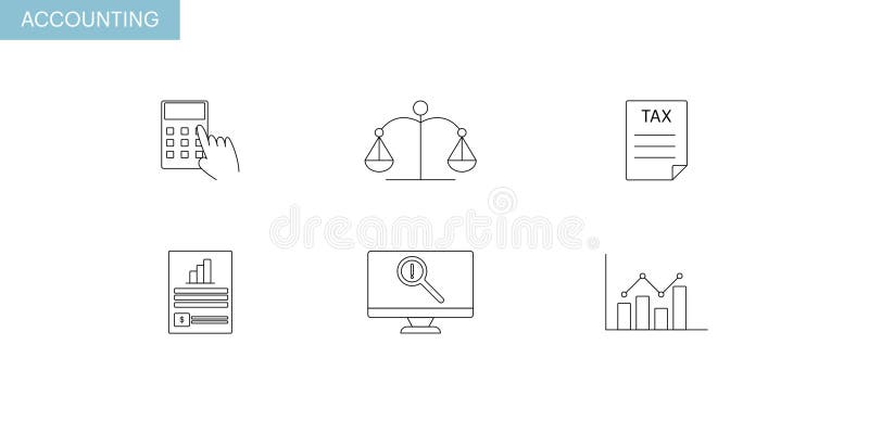 Accounting Icon Set in Vector Eps 10. Stock Illustration - Illustration ...
